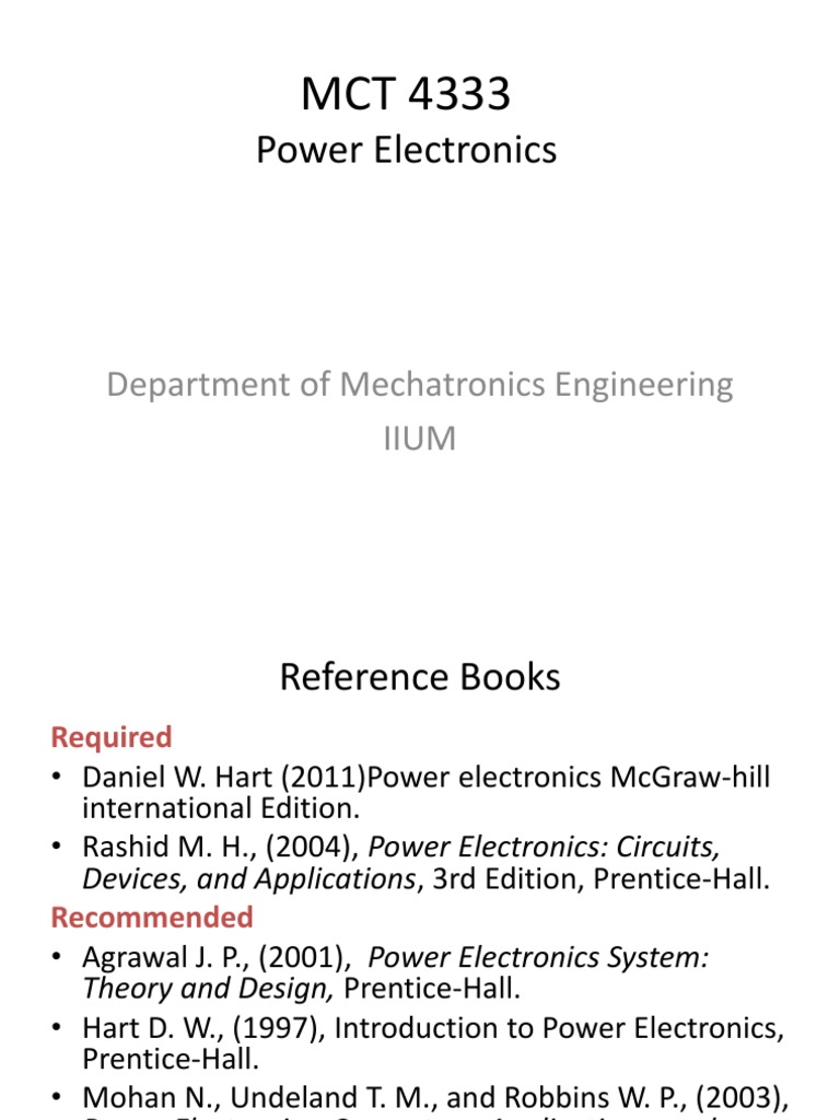 Lec 1 Introduction To Power Electronics | PDF | Power Electronics | Rectifier