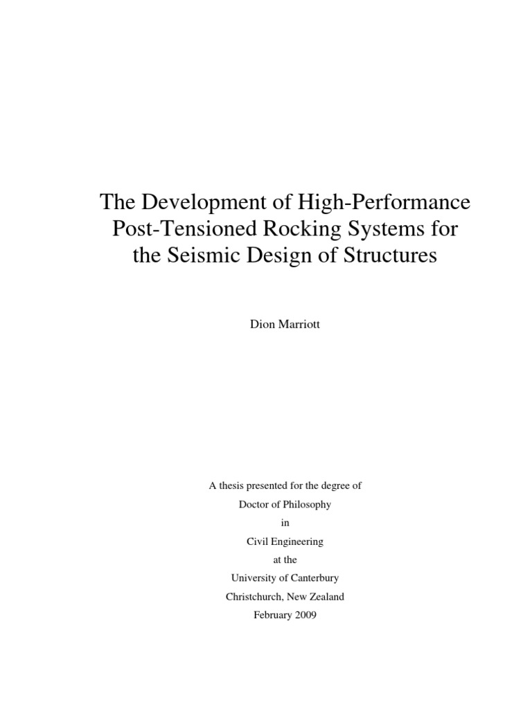 D. Marriot - The Development of High-Performance Post-Tensioned Rocking ...