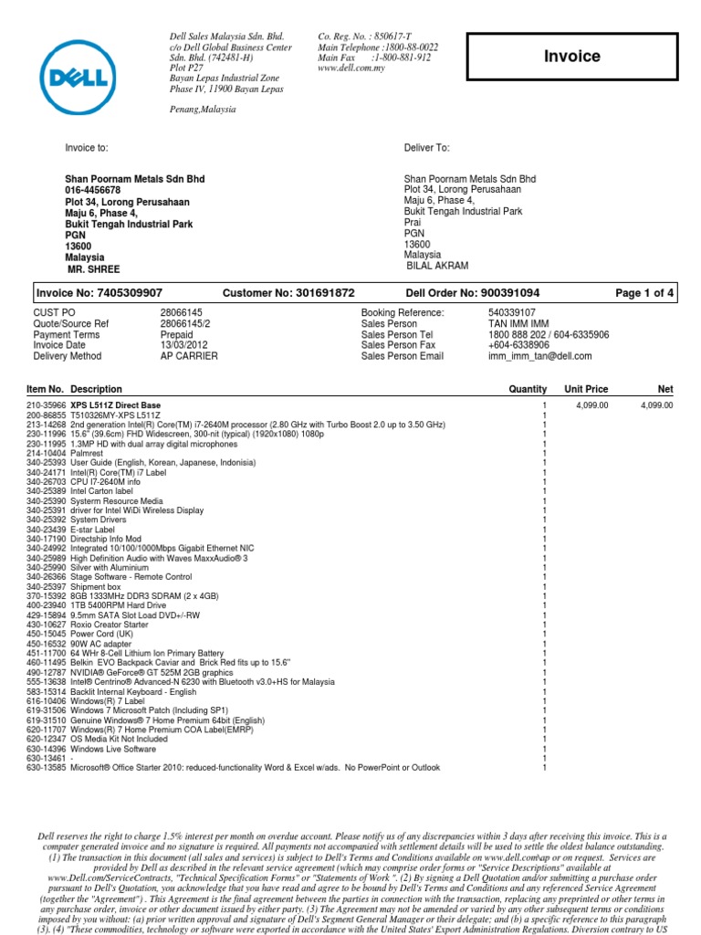7405309907.pdf | Dell | Invoice