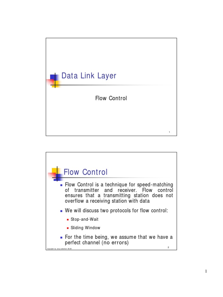 Data Link Layer: Flow Control | PDF | Transmission Control Protocol | Error Detection And Correction