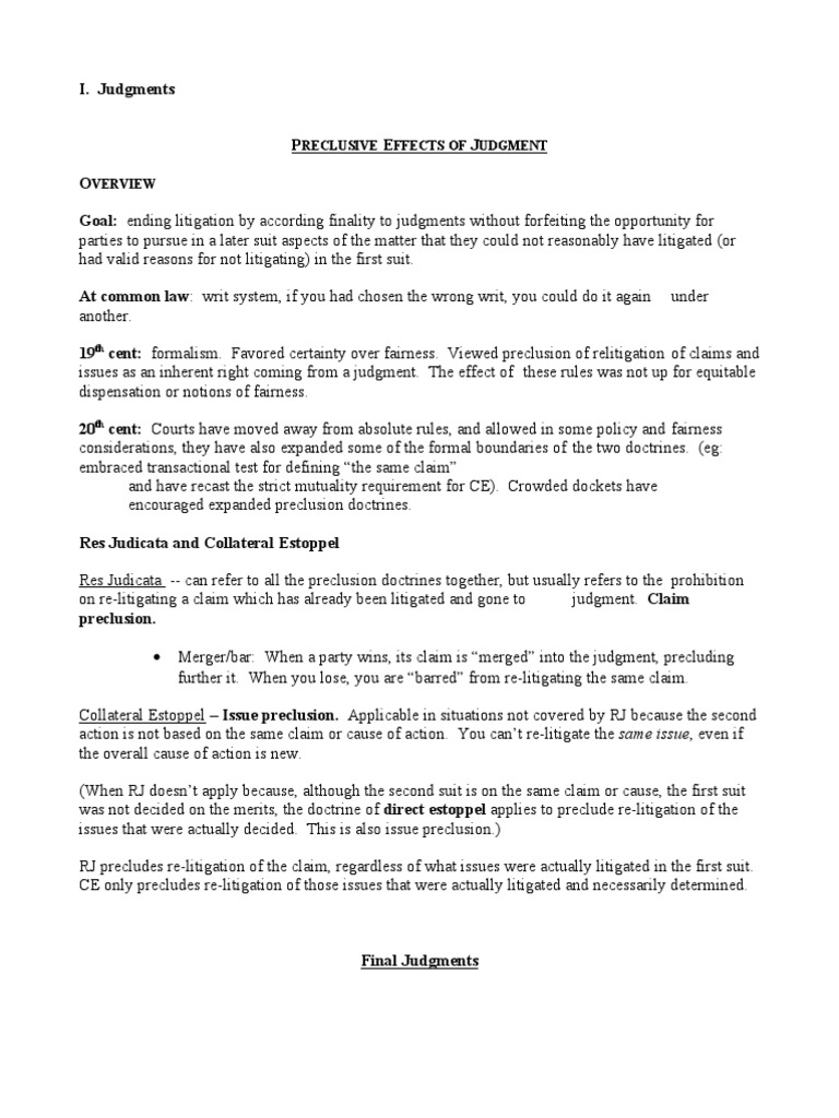 Preclusion | PDF | Collateral Estoppel | Demurrer