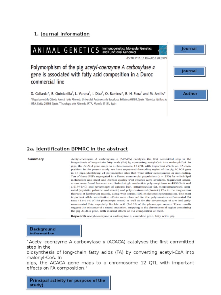 Pig ACACA Gene Variants and Fatty Acids | PDF | Single Nucleotide ...