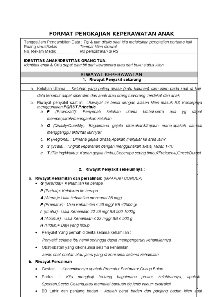 Format Askep Anak New | PDF