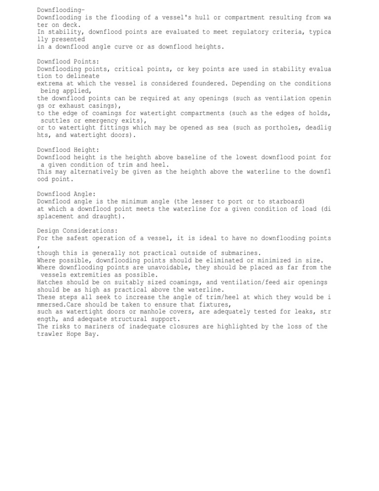 Angle of Downflooding | PDF