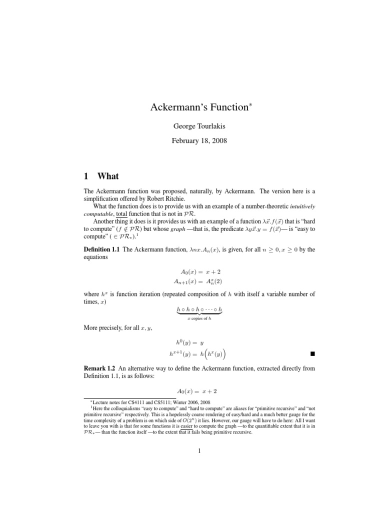 Graph of Ackermann-Function Is PR | PDF | Mathematical Proof | Metalogic