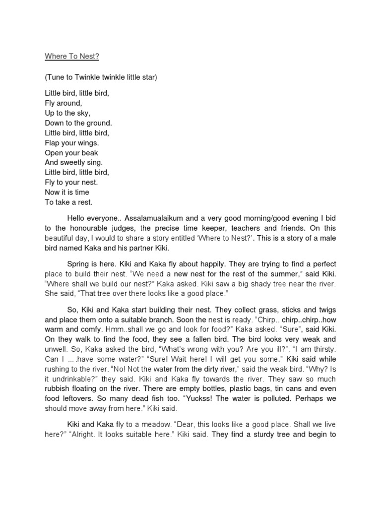 Storytelling script | Nature | Leisure