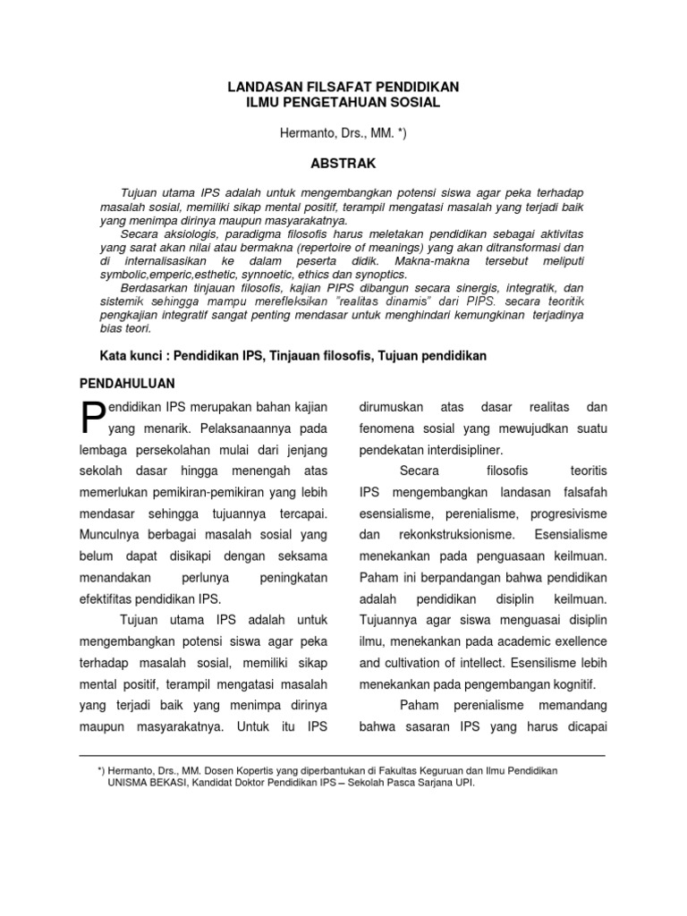 Jurnal Filsafat Pendidikan | PDF