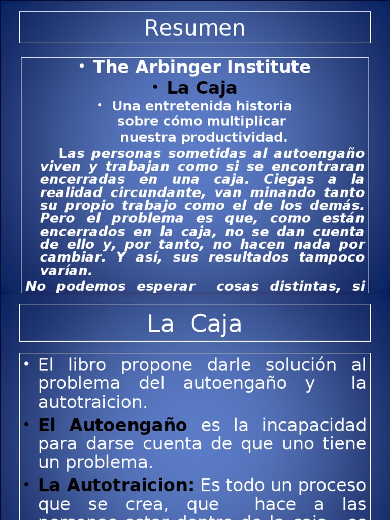 Resumen Del Libro La Caja | PDF | Liderazgo | Motivación