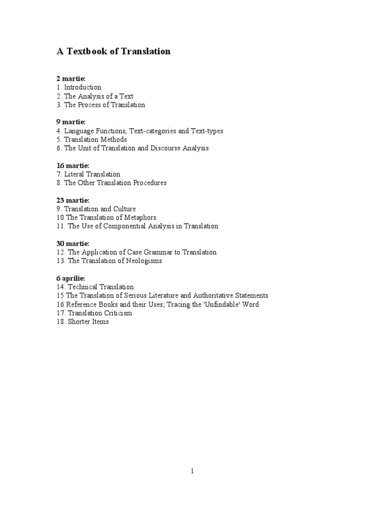 A Textbook of Translation | PDF | Translations | Sentence (Linguistics)