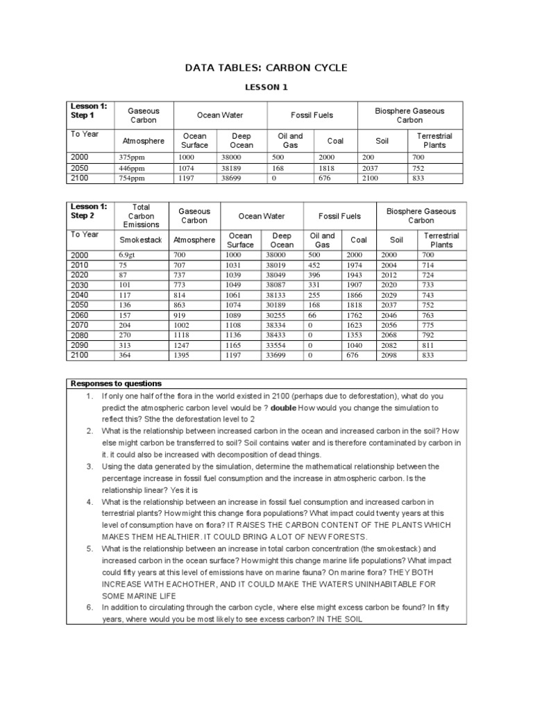 Data Table Carbon | PDF | Greenhouse Gas | Fossil Fuels