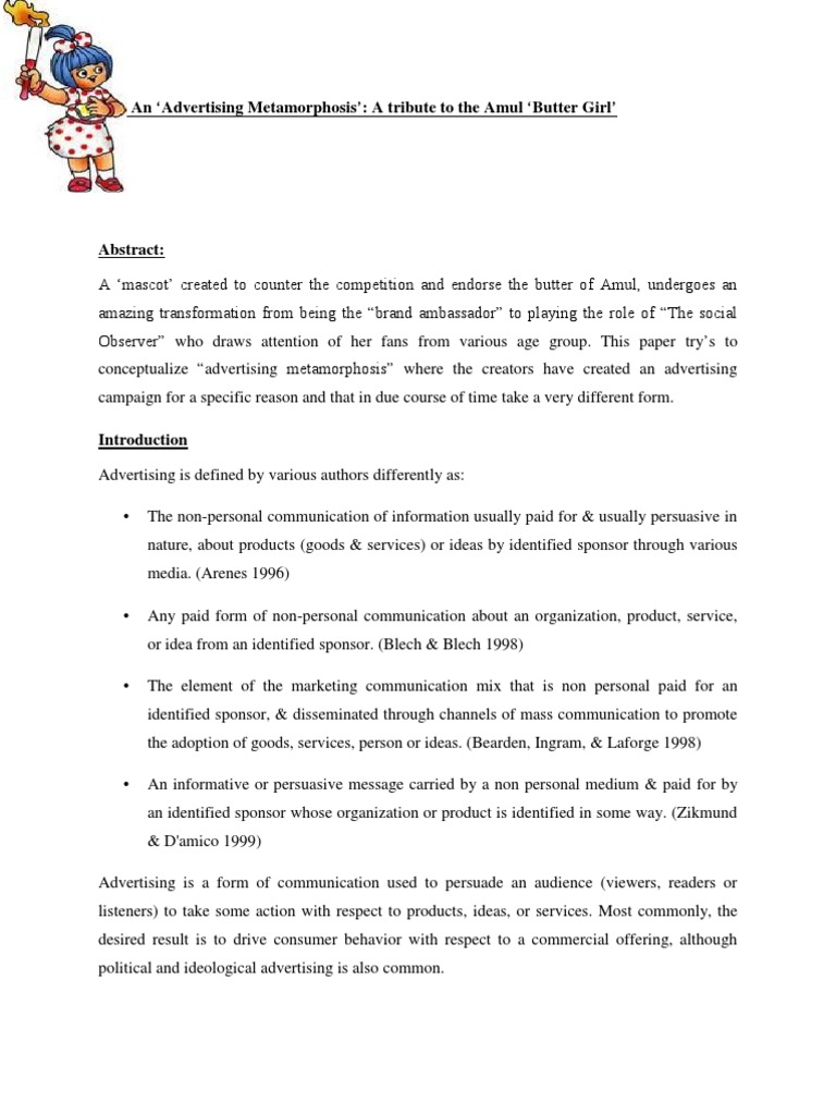 An Advertising Metamorphosis: Tracing the Transformation of the Amul ...