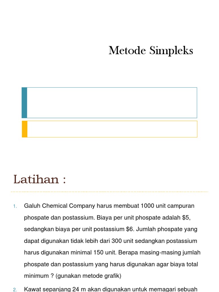 Metode Simpleks | PDF