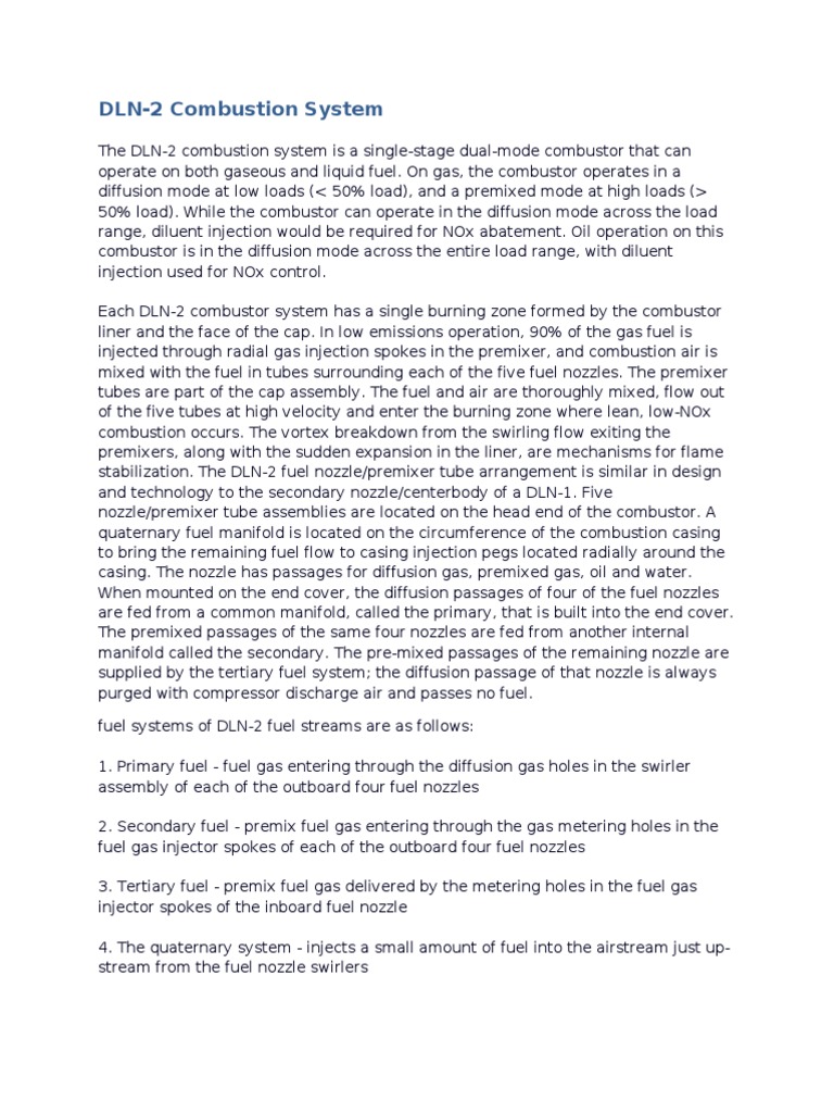DLN-2 Combustion Modes | PDF | Combustion | Engines