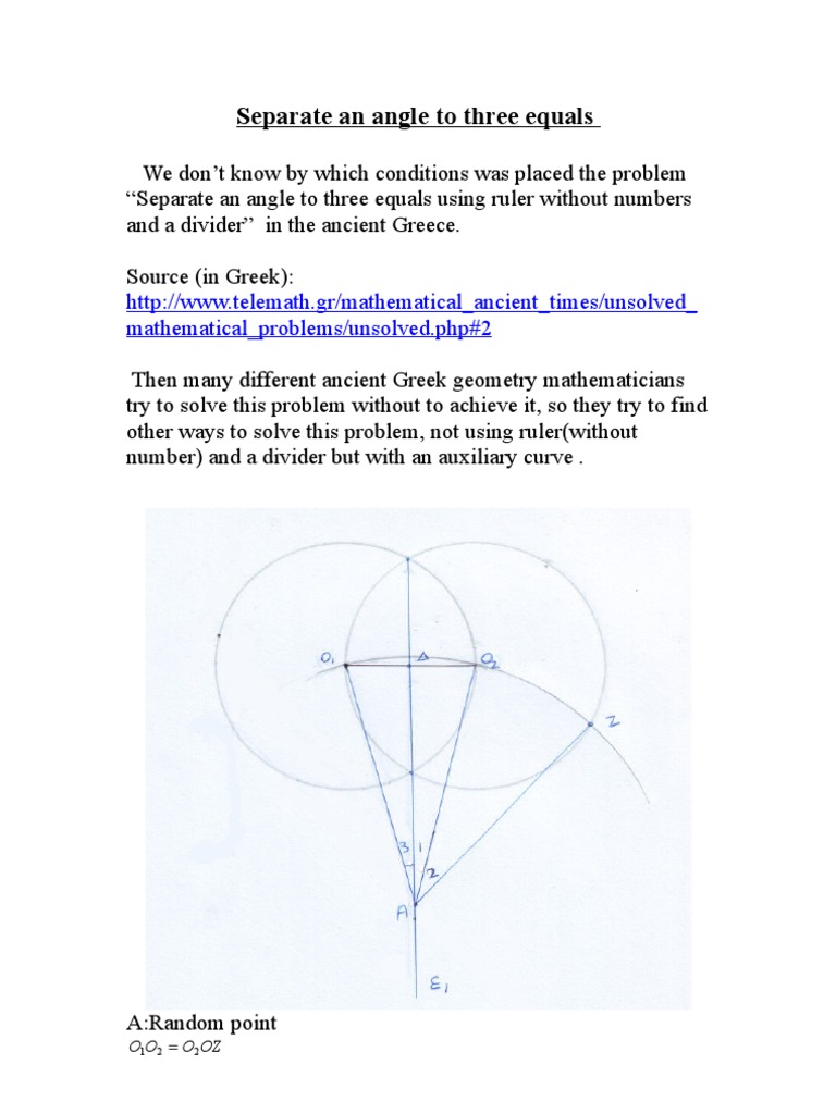 Seperate An Angle To Three Equal | PDF | Angle | Teaching Mathematics