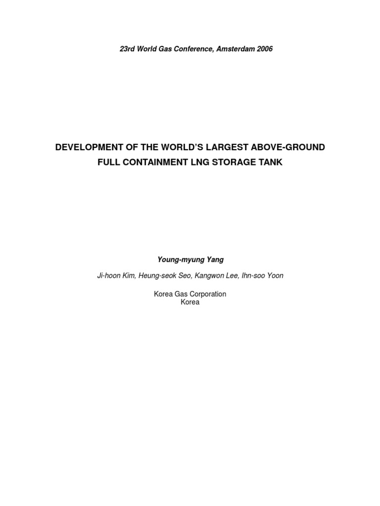 Full Containment LNG Storage Tank | PDF | Liquefied Natural Gas ...