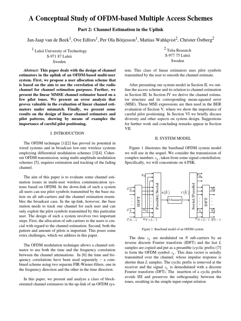 A Conceptual Study of OFDM-based Multiple Access Schemes | PDF ...