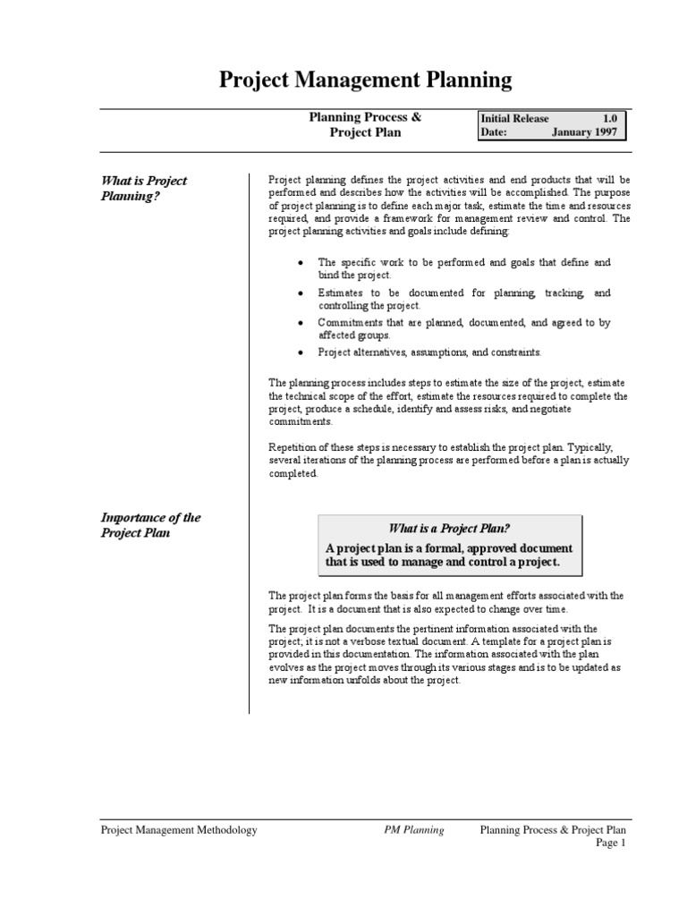 Project Management Planning Process | PDF | Project Management ...