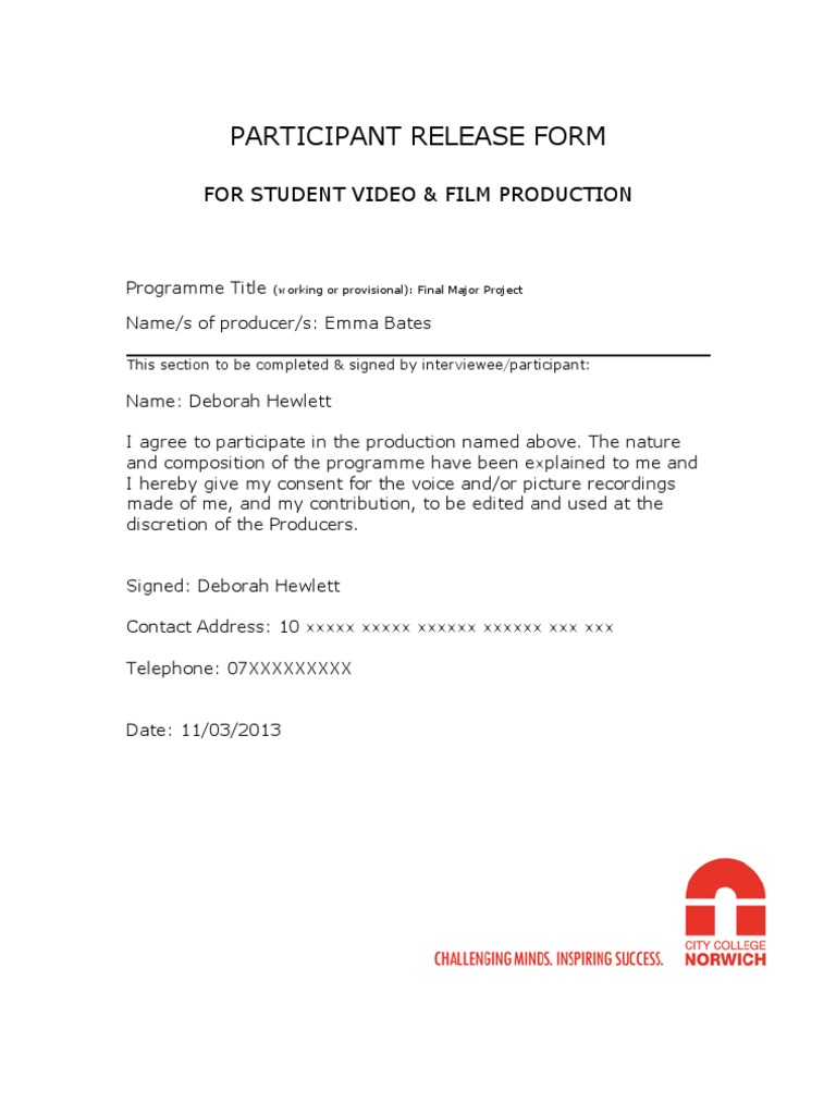 Release Form Ben PDF