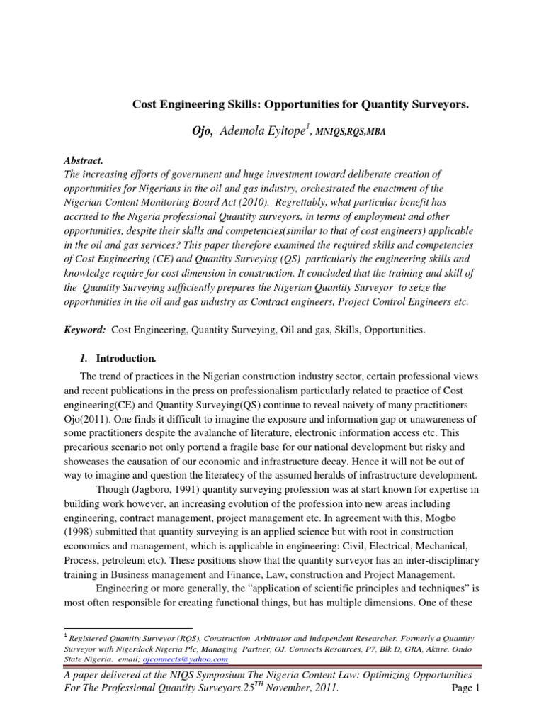 3 Cost Engineering Skills | PDF | Project Management | Engineering