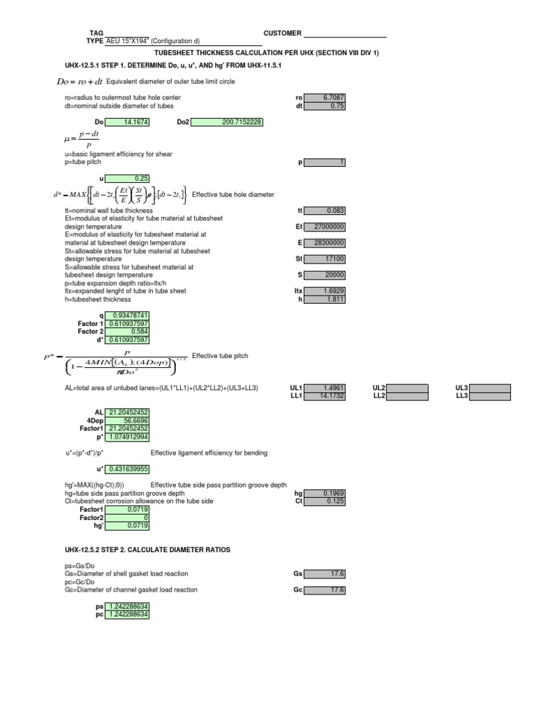 UHX Calcs | PDF | Stress (Mechanics) | Elasticity (Physics)