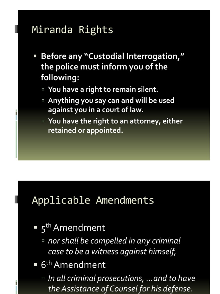 Understanding Miranda Rights | PDF | Miranda Warning | Arrest