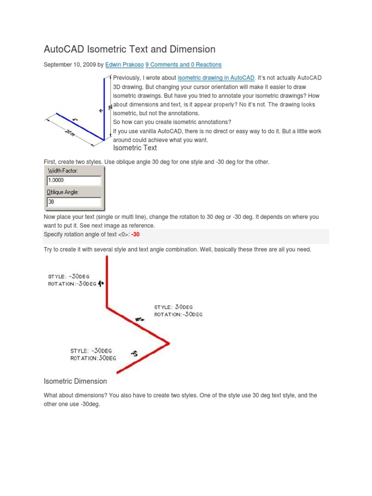 AutoCAD Isometric Text and Dimension | PDF | Teaching Methods ...