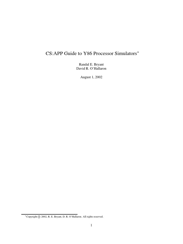 Sim Guide For Y86 Processor Simulators | PDF | Instruction Set | Command Line Interface
