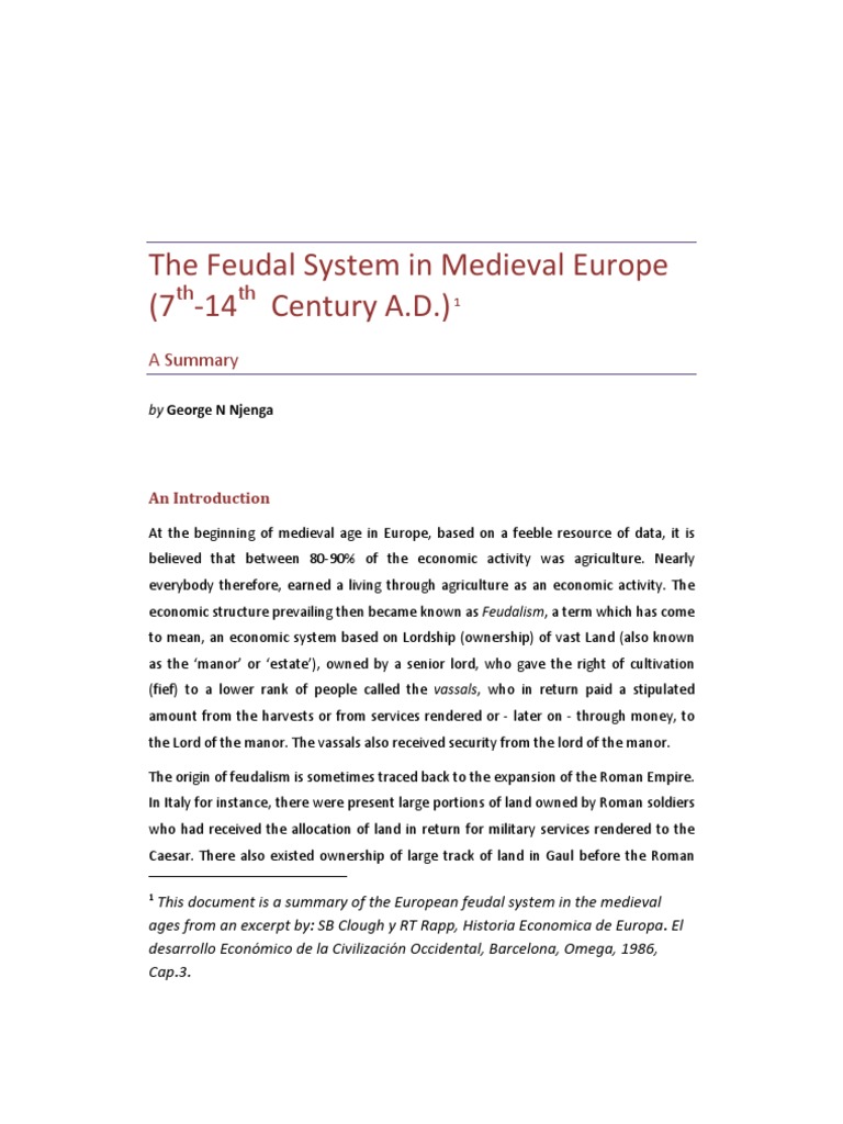 Feudal System in Medieval Europe GN | PDF | Feudalism | Knight