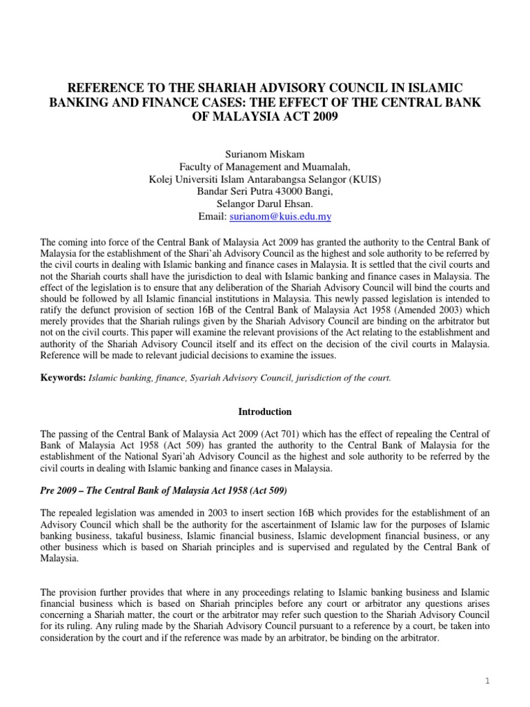 Shariah Advisory | PDF | Islamic Banking And Finance | Sharia