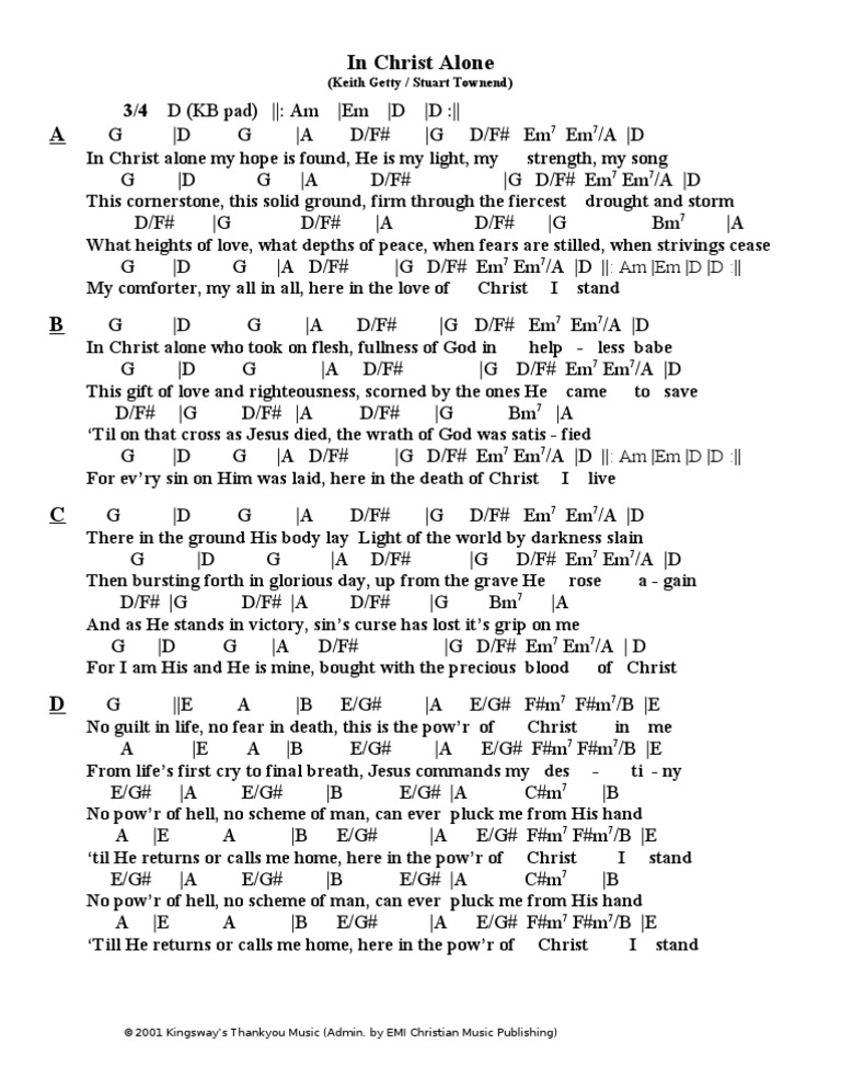 In Christ Alone - Lead Sheet | PDF