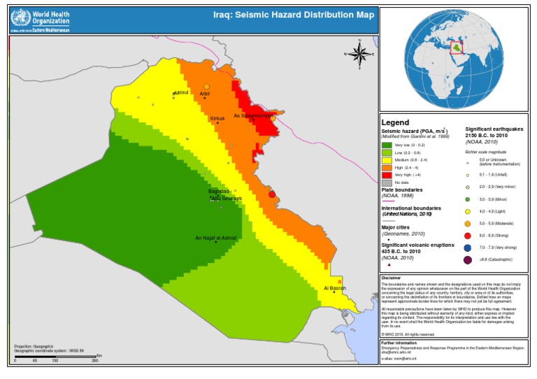 Iraq-Seismic Hazard Distribution Map