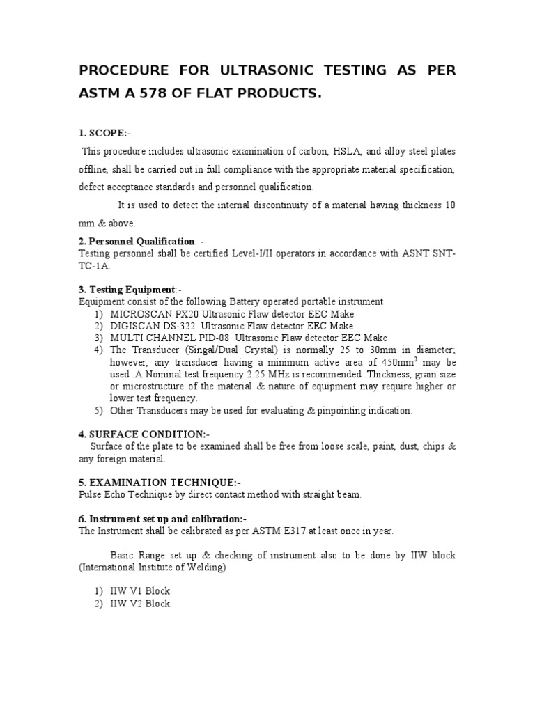 Procedure A578 | PDF | Ultrasound | Nondestructive Testing