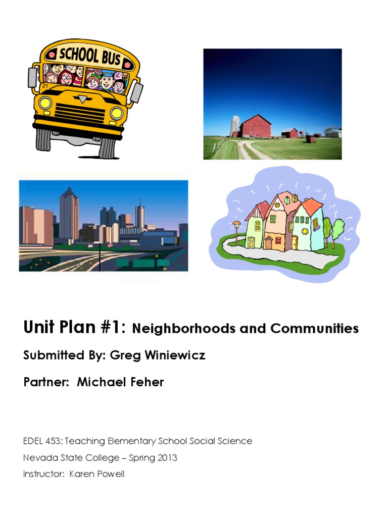 Unit Plan #1:: Neighborhoods and Communities | PDF | Lesson Plan ...