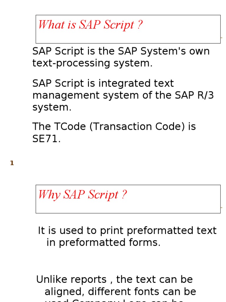 What Is Sap Script Pdf