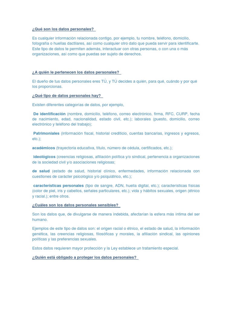 Qué son los datos personales | Privacidad de la información ...