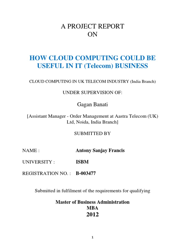 Cloud Computing Project | PDF | Software As A Service | Cloud Computing