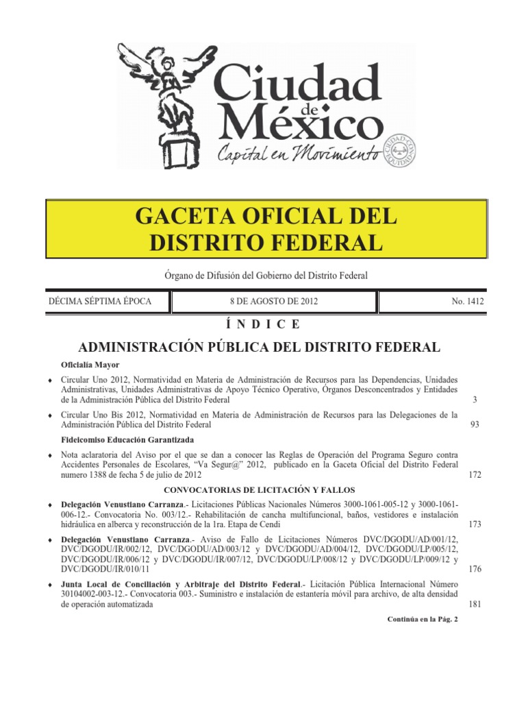 Circular Uno y Uno-Bis-2012 | PDF | Administración Pública | México
