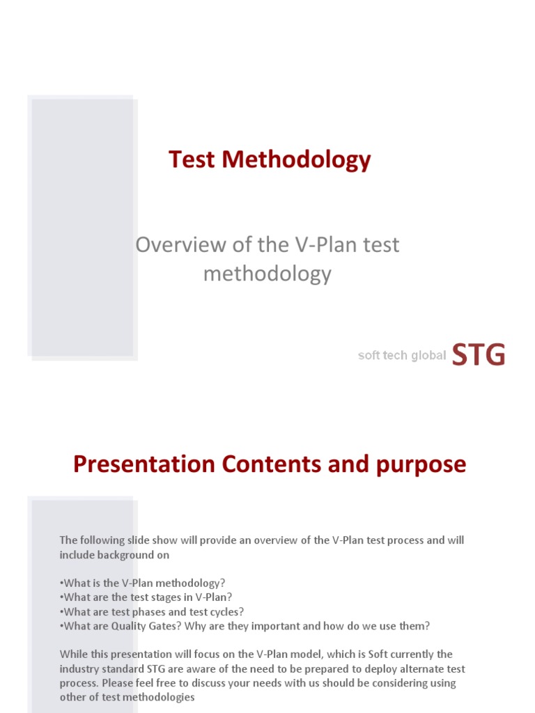 Overview of The V-Plan Test Methodology | PDF | Software Development ...