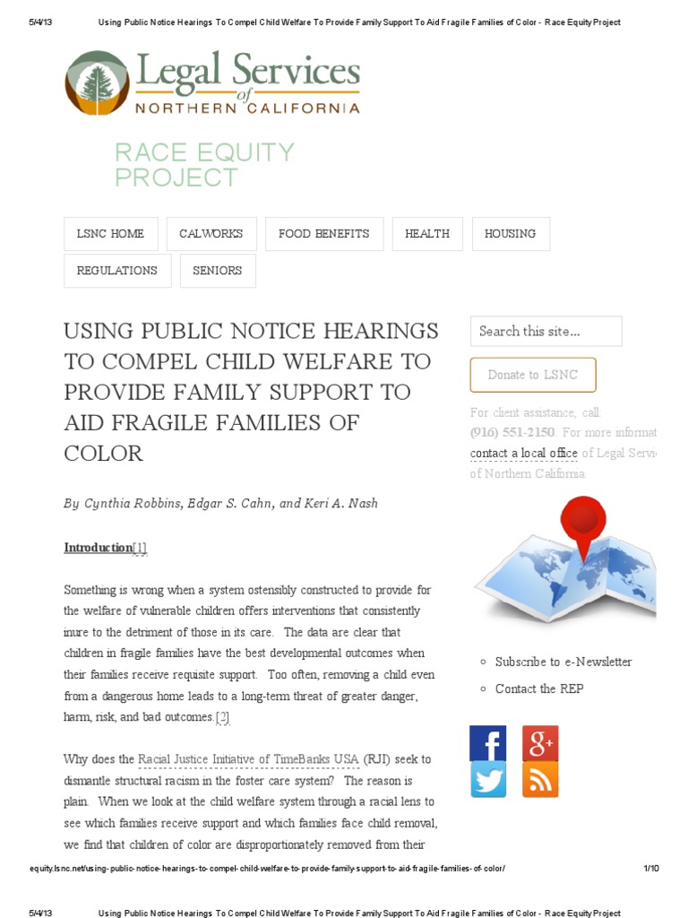 Using Public Notice Hearings To Compel Child Welfare To Provide Family ...