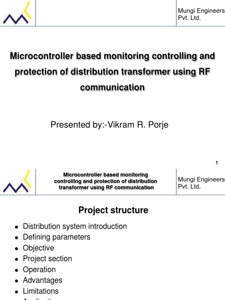 Distribution Transformer Monitoring Controlling and Protection | PDF ...