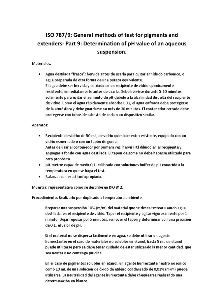 ISO 787 - PH | PDF | Ph | Agua