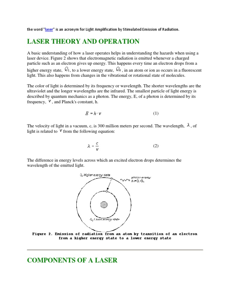 Laser Theory and Operation | PDF | Laser | Energy Level