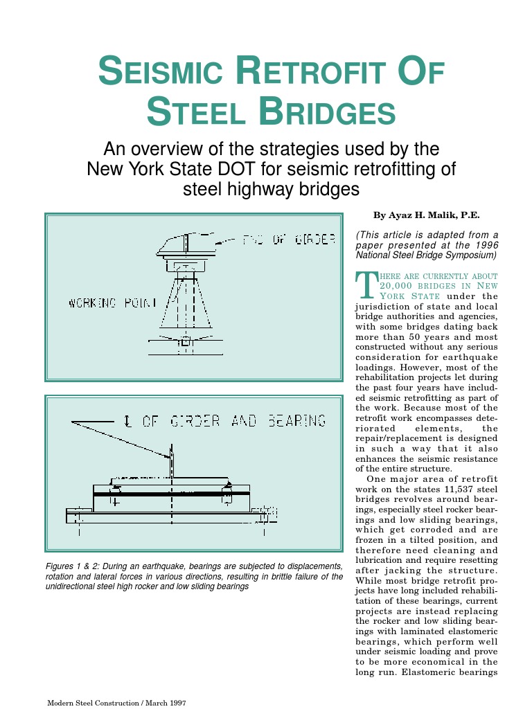 Seismic Retrofit of Steel Bridges | PDF | Bearing (Mechanical ...