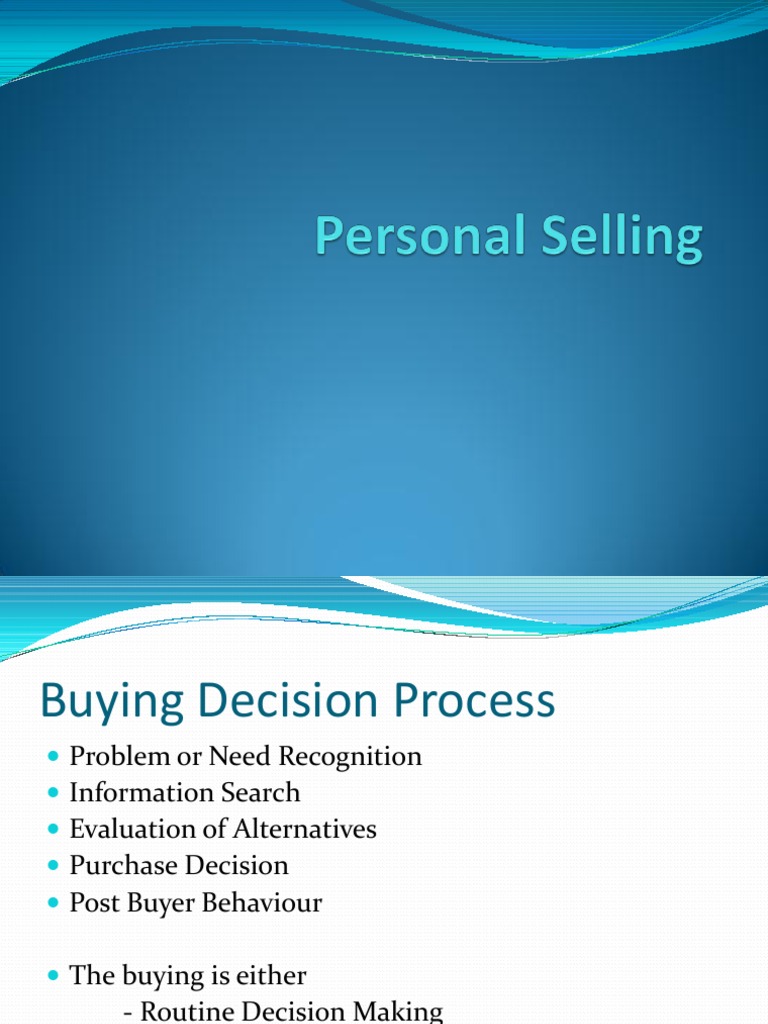 Personal Selling.. | PDF | Sales | Negotiation