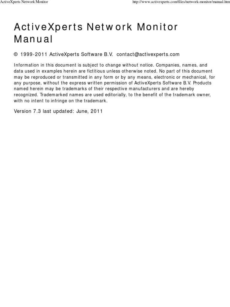 ActiveXperts Network Monitor | PDF | Windows 2000 | Installation (Computer Programs)