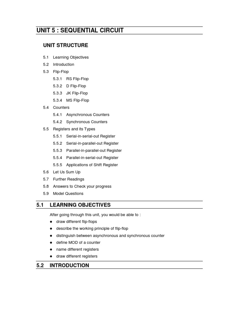 Unit 5 Sequential Circuit | PDF | Electronic Circuits | Computer Hardware