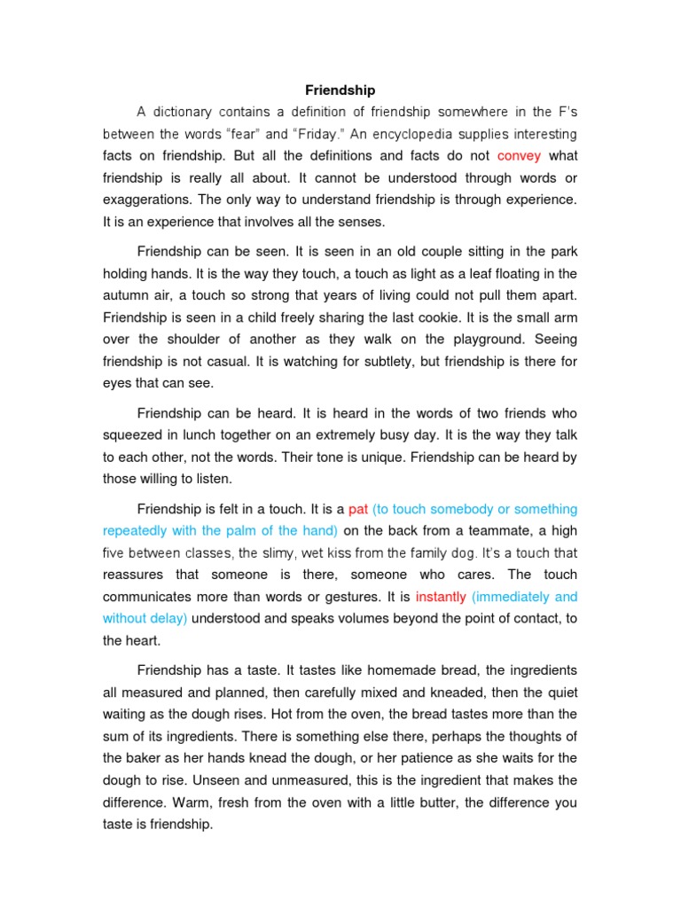 Expository Essay - Friendship | PDF | Dogs | Cats