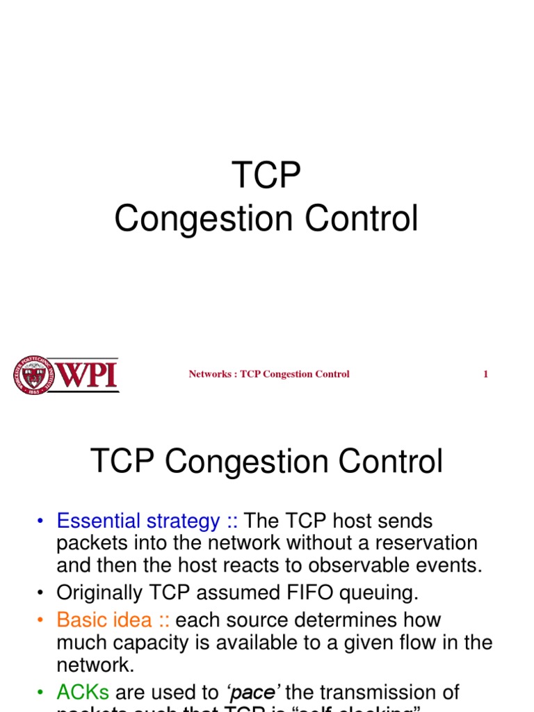 TCP Congestion Control | PDF | Network Congestion | Transmission Control Protocol