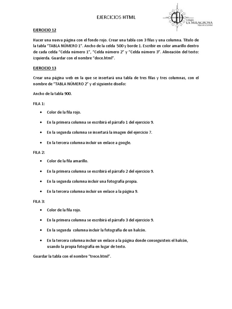 Ejercicios HTML.2 | PDF | Hipervínculo | HTML