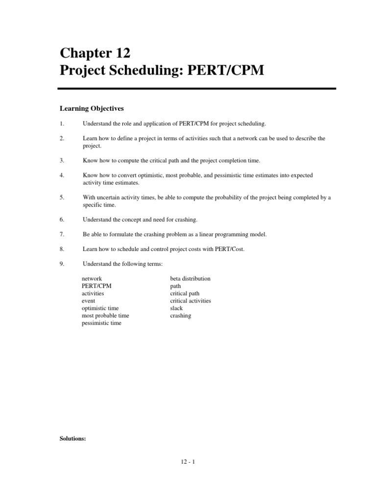 Project Scheduling PERTCPM | PDF | Process Management | Scientific Modeling